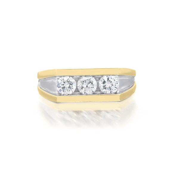 Rachel Koen | Accessories | Rachel Koen 53cttw Three Stone Diamond Mens ...
